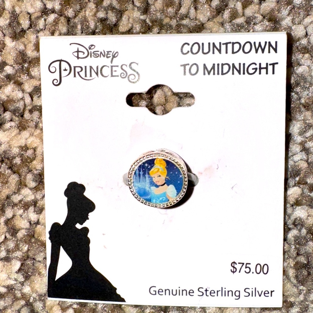Disney's Princess Silver Cinderella Charm - Gem